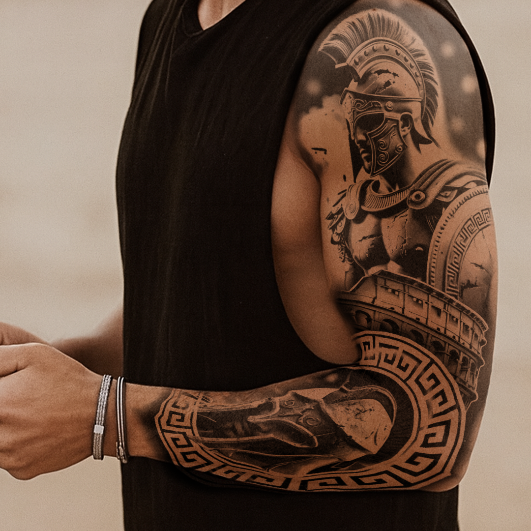 Manche Honneur & force – Sparte | Tatouage temporaire | Inkster